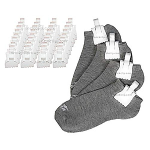 The Amazing Sock Clip Sock Holder, 32 Clips, White, Made in U.S.A.