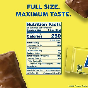 Butterfinger, Bulk 36 Pack, Chocolatey, Peanut-Buttery, Full Size Individually Wrapped Candy Bars, 1.9 oz Each