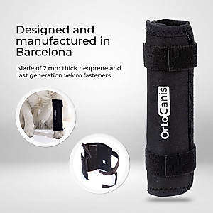 Ortocanis - Dog Carpal Support Brace - Carpal Instability or Osteoarthritis - Stabilizes and Reduces Pain - with Two Immobilization Splints - Made of Neoprene - Size XXL 15-19 cm