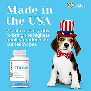 PetJoy - Thrive Daily Multivitamin Soft Chew for Dogs | Energy, Healthy Skin & Coats, and Stronger Bones & Teeth | Complete Daily Health | Pet Vitamins | 60 Count