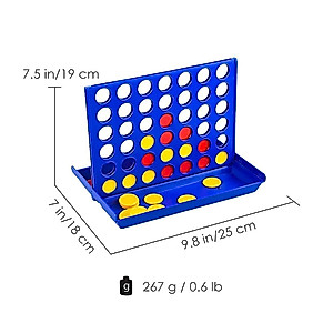Pup Go 4 in a Row Game - 6 Spare Discs Included, Classic Board Game for Kids, Classic Four in a Row, Family Fun Games for Age 3 4 5 6 7 Year Old Boys Girls Adults, Line Up 4 (Standard)