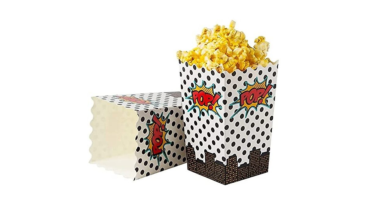 100 Mini Comic Book Popcorn Boxes for Fun Events