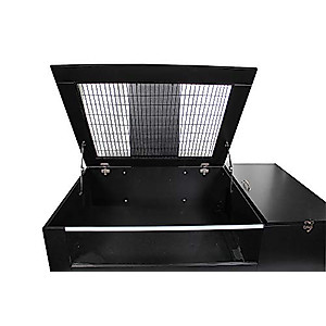 Penn-Plax Large (48" x 30") Tortoise Palace with Wire Top, Black Frame, Glass Terrarium, and Lamp Mount – Beautiful Turtle Cage Designed for The Modern Home with Room for Growth (REPTH1)