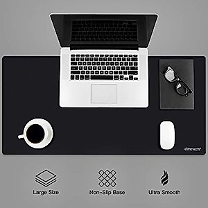 cimetech Gaming Mouse Pad XXL Comfortable Superfine Fiber Desktop Extended Large Mouse Pad Waterproof Keyboard Mat with Non-Slip Base, Smooth Surface for Computer and Desk (25.3✖12.4✖0.04inches)-Black
