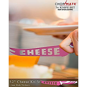 Chopmate Color Stainless Steel Non-Stick Ceramic Coated 8 Piece Kitchen Knife Set