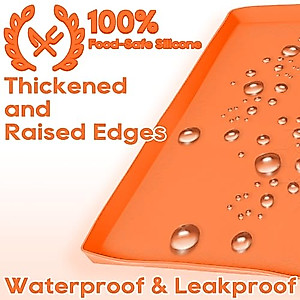 Longing Home Silicone Griddle Cover 28 inch for Blackstone, All-Encompassing Coverage Heavy Duty Food Grade Mat, Grill Buddy Mat for All Season, Griddle Cooking Surface Protective Cover - Orange