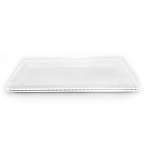 KX-WARE 17-Inch Melamine Serving Tray/Platters Set of 2, White & Rectangular | 100% Melamine,Dishwasher Safe,BPA Free