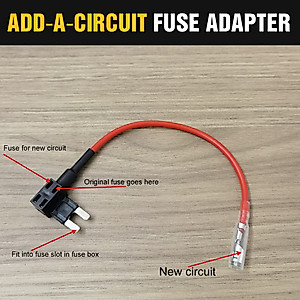 Gebildet 12V-24V Small Add-a-Circuit Fuse Tap, ATM Small Piggy Back Blade Fuse Holder with Wire Harness, 6 pcs Fuse (3A 5A 7.5A 10A 15A 20A) and Fuse Puller (Pack of 4)