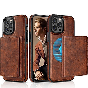 LOHASIC for iPhone 14 Pro Max Wallet Case, Premium Leather Detachable Wallet 5 Card Holder Kickstand Magnetic Protective Cover Compatible with MagSafe Phone Cases for iPhone 14 Pro Max 6.7" - Brown