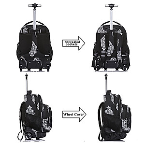 Tilami Rolling Backpack 18 inch Boys and Girls Laptop Backpack, Totem
