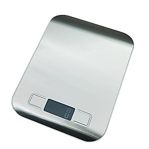 22lb (Max) Digital Kitchen Scale for Cooking and Baking (Silver) - Extra Precise Measurements, 6 Units (g/kg/oz/lb/ml), Auto Shut Off, Food Grade Stainless Steel, Non-Slip Design, Anti-Fingerprinting