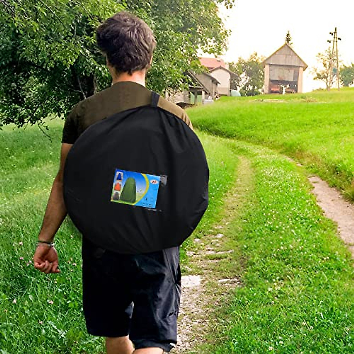 TUKAILAI Portable Pop Up Privacy Tent, Outdoor Camping Bathroom Toilet Shower Tent Spacious Dressing Changing Room for Hiking Beach Picnic Fishing, Instant Rain Shelter with Carrying Bag (White Grey)