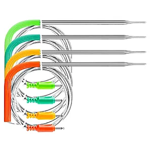 INKBIRD Grill Thermometer Replacement Colored Probes 4-Pack Set for INKBIRD Thermometer, 47 Inches Stainless Probes Only Compatible with IBBQ-4BW, IBT-24S and IBT-26S