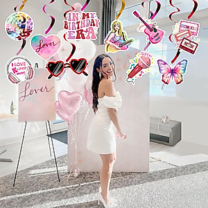 20pcs Birthday Party Decorations Singer Theme Party Supplies Hanging Swirls for Girls Birthday Decorations