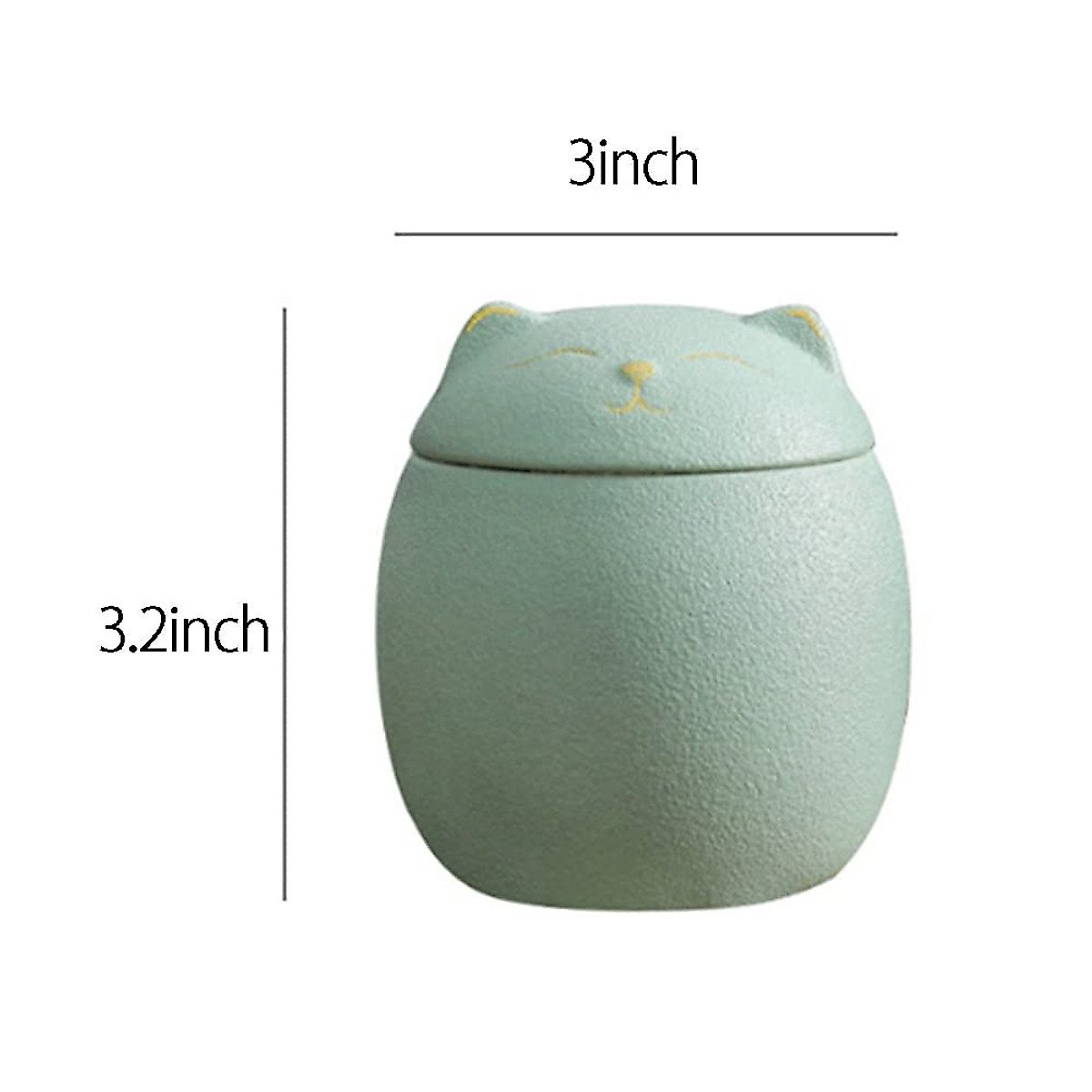 Mozacona Ceramic Jar Embossed Cat Small Candy Dish Sugar Bowl Storage Jar Canister with Seal Lid
