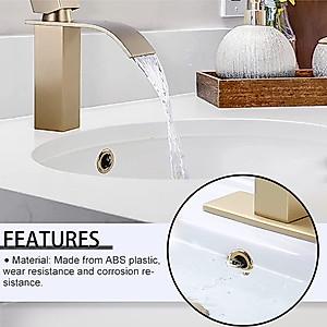 SKYPIA 4 Pcs Sink Overflow Ring Set Bathroom Accessary Kitchen Bathroom Sink Basin Overflow Cover Vanity Sink Overflow Cover (Gold)