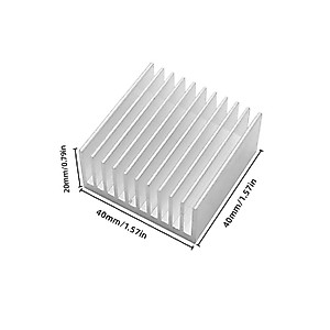 LuoQiuFa Aluminum Heatsink Cooler Radiator Cooling 40mm x 40mm x20mm Heat Sink Module Cooler Silver Tone (Pack of 2)