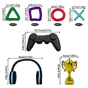 11 PCS Video Game Themes Cake Toppers Cake Decoration Headset Cake Decoration Game Console Controller Cake Decoration Game Theme Birthday Party Supplies