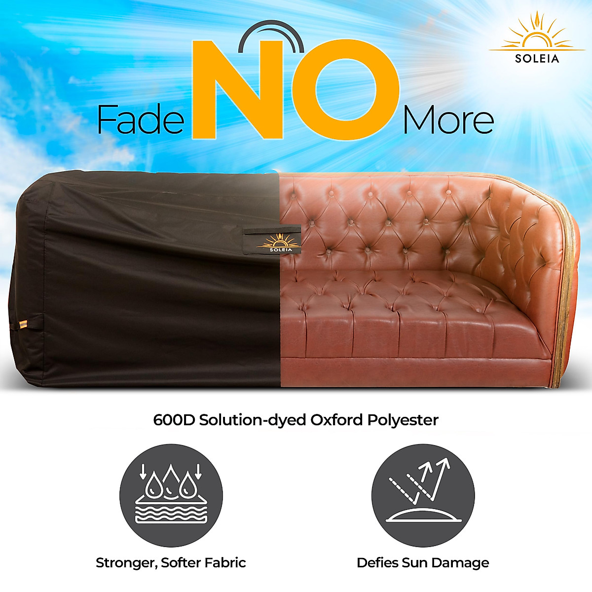 Outdoor Bar Cover Patio Furniture Covers - Strong Rip Resistant UV Protected Waterproof 600D Oxford Fabric - Brand Name Level of Quality, Value Priced Product (Black, Rectangular - 75x35x44 Inches)