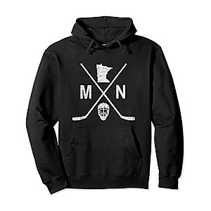 State of MN Hockey Sweatshirt | Vintage Look Hoodie Pullover Hoodie