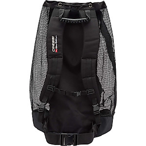 Cressi Heavy Duty Mesh Backpack 90 liters Capacity for Scuba Diving, Water Sport Gear | Roatan: designed in Italy, Black, One Size (UB936000)