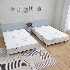 Hcore 10 Inch King Memory Foam Mattress,Cooling Lavender Mattress in a Box,Medium-Firm Mattress Made in USA,Pressure Relief & Temperature Regulation,Fiberglass-Free,CertiPUR-US Certified