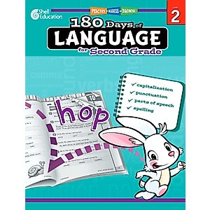Shell Education 180 Days of Language for Second Grade (180 Days of Practice)