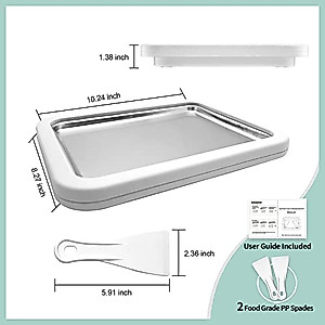 Instant Ice Cream Maker, Rolled Ice Cream Maker, Instant Gelato Pan/Roll, Homemade DIY Ice Cream for Fun Parent-Child Activities for Families White