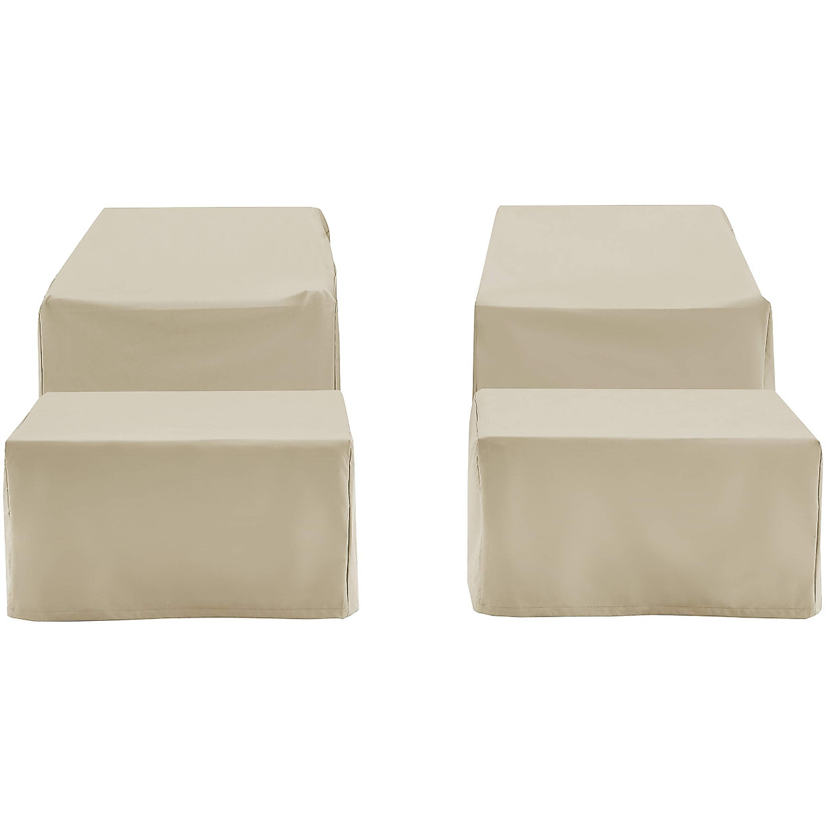 Crosley Furniture Patio Furniture Covers, Waterproof 4-Piece Cover Set for Outdoor Chairs and Ottomans, Tan