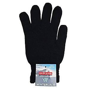 Winter Magic Gloves, 12 Pairs Stretchy Warm Knit Bulk Pack Mens Womens