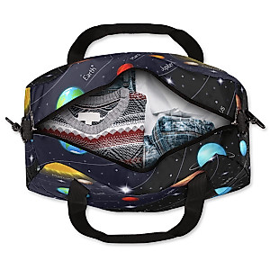 Universe Galaxy Solar System Kids Duffel Bags for Boys Girls Small Carry On Travel Weekender Overnight Bag Dance Bag Sports Gym Bag Ballet Bag Gymnastics Bag for School Practice Little Girls Boys