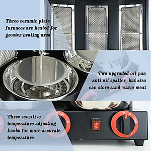 YOOYIST Shawarma Grill Propane Gyro Rotisserie Machine Kebab Doner Automatic Vertical Broiler with 3 Burners