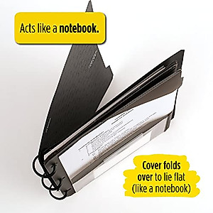 Five Star Flex Hybrid NoteBinder, 1 Inch Binder with Tabs, Notebook and 3-Ring Binder All-in-One, Black (29328AA2)