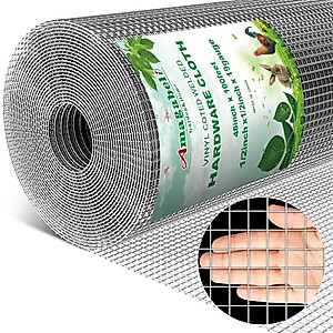 AMAGABELI GARDEN & HOME Hardware Cloth 1/2 Inch 48inx100ft 19 Gauge Vinyl Coated Square Chicken Wire Fence Mesh Roll Raised Garden Bed Plant Supports Poultry Netting Cage Snake Fence BG483