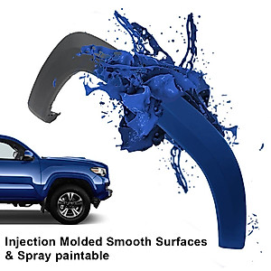 CHEDA Fender Flares Wheel Cover Compatible With 2016-2021 Toyota Tacoma Front Right Passenger Side 1 Pc Black 7587104060, TO1291109