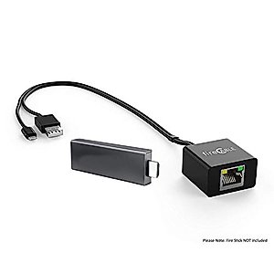 fire-Cable Ethernet Adapter for WiFi TVSticks & Streaming Media Players (Connects TV Stick to a Ethernet for Fast Playback, Streaming and Less Buffering)