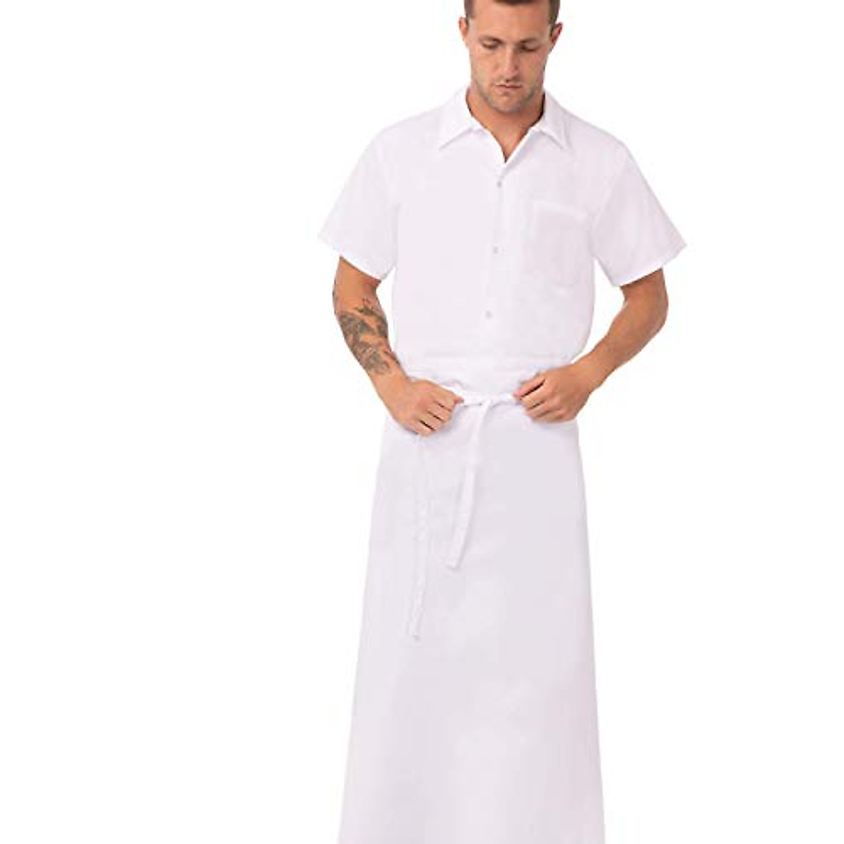 Chef Works Unisex Full-Length Chef Apron, White, One Size