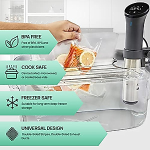 Vakumar Vacuum Sealer Bags 300 Pint 8 x 12 Inch Rolls for Food , Seal a Meal, Commercial Grade, BPA Free, Commercial Grade, Great for Storage, Meal prep and Sous Vide