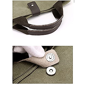 Folding Canvas Crossbody Shoulder Handbag Tote Bags with Adjustable Shoulder Strap Casual Messenger Bag (Coffee)