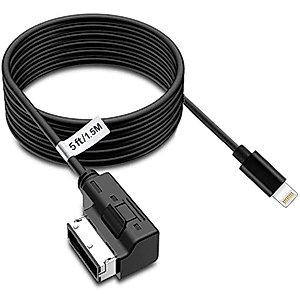 Car Audio Charging Adapter Cord Compatible with Apple iPhone 14 13 12 11 Xs Max XR X 8 7 6 for Audi A3/A4/A5/A6/A8/S4/S6/S8/TT, AMI MMI MDI Aux Interface Dongle for VW Tiguan CC Magotan