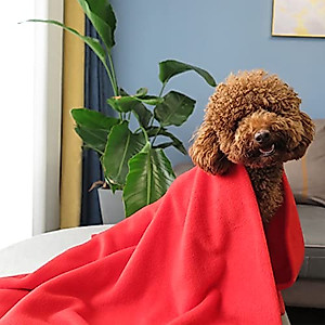 Ngawari Fleece Throw Blanket Lightweight Soft Warm Cozy Pet Blanket (Red, 50 * 60 Inch)