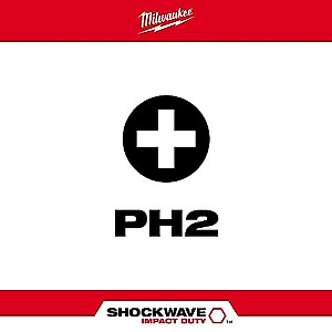 Milwaukee 48-32-4207 Shockwave 6" Power Bit Phillips #2 (10 Pack)