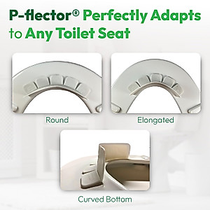 P-flector® Urine Guard for Toilet Seat - Pee Splash Guard for Potty-Training Kids, Men, Adults, Seniors & Special Needs Individuals - Fits Round, Elongated & Curved Toilet Seats, Prevents Urine Splash
