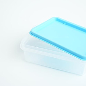 Unica Food Storage Container with Airtight Lid, Stackable Storage Boxes for Cereal, Snacks, BPA-Free, Microwave, Dishwasher & Freezer Safe, Set of 3, Blue, 14 oz, 3.72x3.72x2.04 in