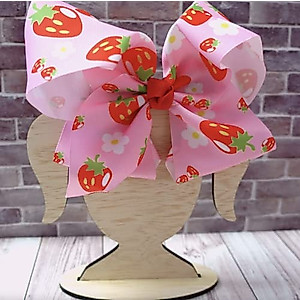 BOWS BOWS 8" Inches Jumbo Handmade Grosgrain Ribbon HairBow Alligator Clip Pink Strawberry Woman Girls Bows Hairclip