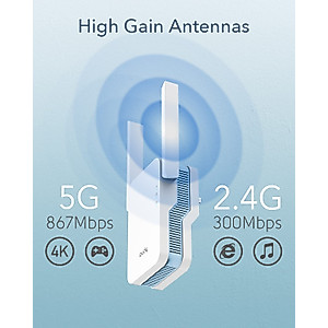 Cudy AC1200 WiFi Extender, 1.2Gbps Home Signal Booster, Dual Band 5GHz/2.4GHz, Covers up to 1500 Sq.ft and 30 Devices, AP Mode, Mesh Supported, RE1200