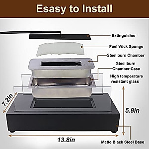Tabletop Fire Pit, Portable Alcohol Fireplace Indoor Outdoor, Bio Ethanol Ventless Fire Pit, Mini Fireplace Bowl Clean Burning Real Flame for Patio Balcony