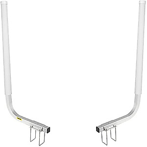 VEVOR Boat Trailer Guide-ons, 40", 2PCS Steel Trailer Post Guide on, Trailer Guides with PVC Pipes, Mounting Hardware Included, for Ski Boat, Fishing Boat or Sailboat Trailer, White