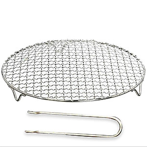 OUKEYI Round Barbecue Wire Rack Dia 8.5" Multi-Purpose Grill Cooling Rack BBQ Accessories Grill Net for Instant Pot/Pressure Cooker