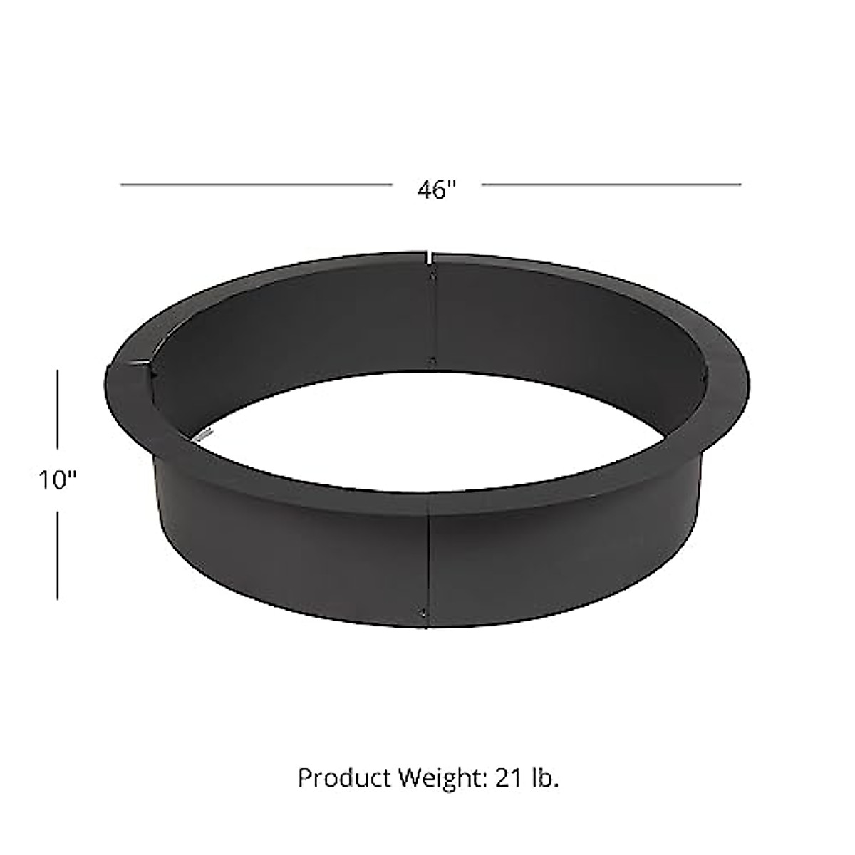 Ash & Ember 46" Outside Dia Steel Fire Pit Liner x 41" Inside - 4 Panel Liner 1.5mm thick Steel, DIY Above or In-Ground Outdoor Fire Pit, High temperature Finish, Portable Wood Burning Fire Ring
